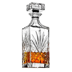 Whiskey Decanter for Scotch, Liquor, Vodka, Wine or Bourbon - Irish Cut 750ml