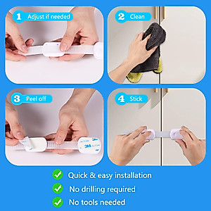 Child Safety Locks Cabinet Lock (5 Pack) Adjustable Baby Lock is Suitable for refrigerators, Drawers, cabinets, etc, Toilet lids, Doors,Without Drilling Sticky Child Locks