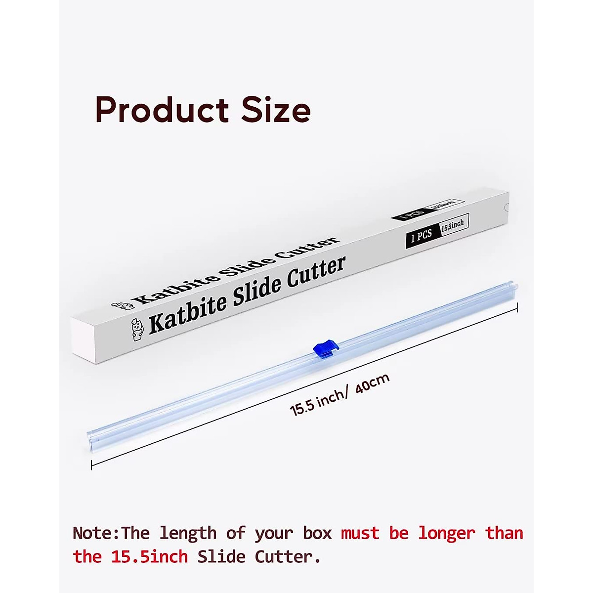 Katbite Heavy Duty Parchment Paper Roll & Slide Cutter for 15 Inches Plastic Food Wrap