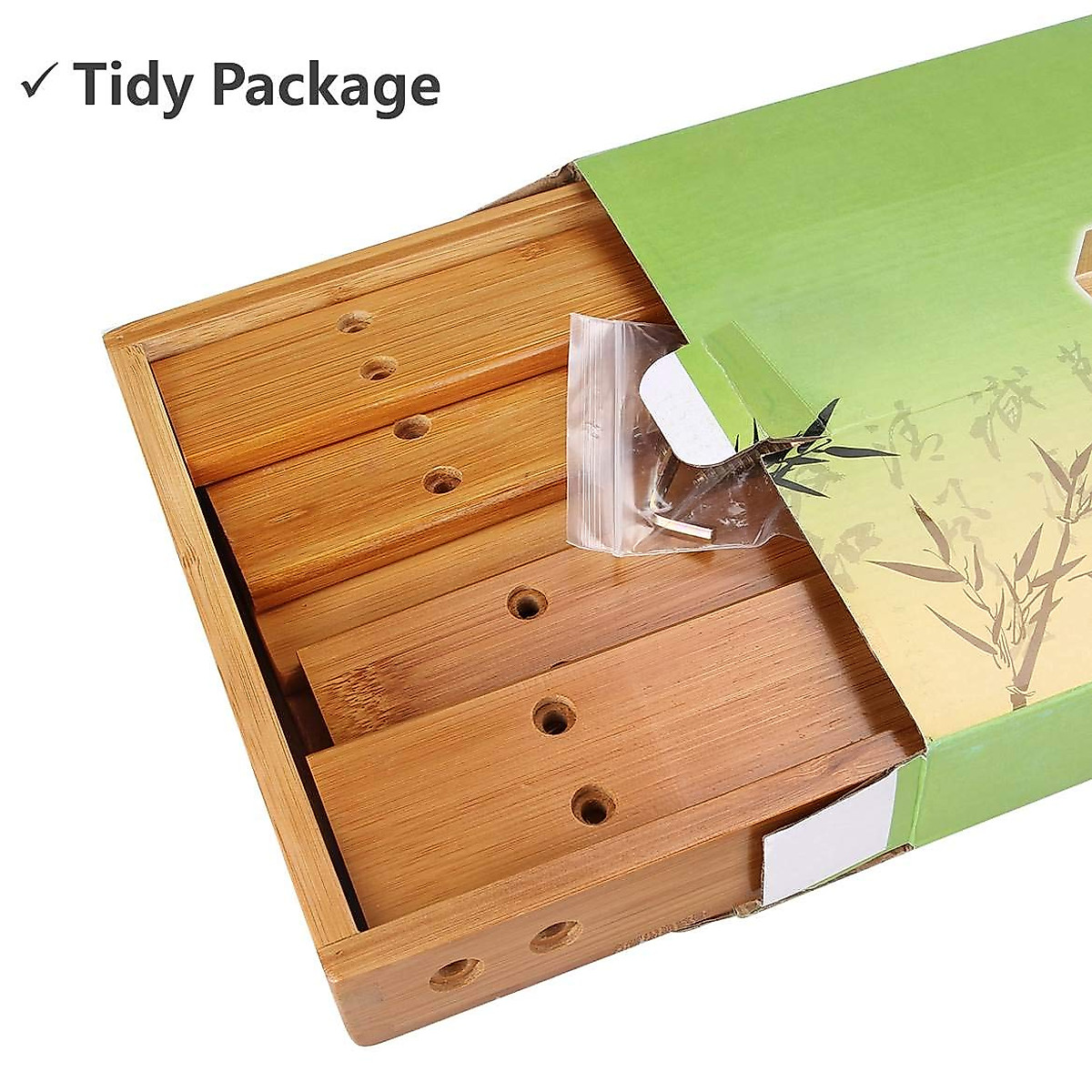 ASelected Bamboo Shower Bench Stool, 10 inch Wooden Foot Step Stool for Bathroom Bedroom Kitchen Mudroom Foyer Entryway Shoe Bench