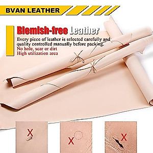Veg Tan Leather, Flawless 12” X 24” 4-5oz Genuine Tooling Leather Sheets Precut, Full Grain Vegetable Tanned Leather for Tooling, Carving, Dyeing, Embossing(12"×24", Natural/Vegetable Tanned Leather)