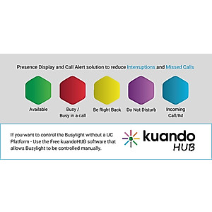 Kuando Busylight UC Alpha (15306) - Presence Light and Ringer - Do not Disturb Light - Free Busylight Software for Most UC Platforms and Softphones
