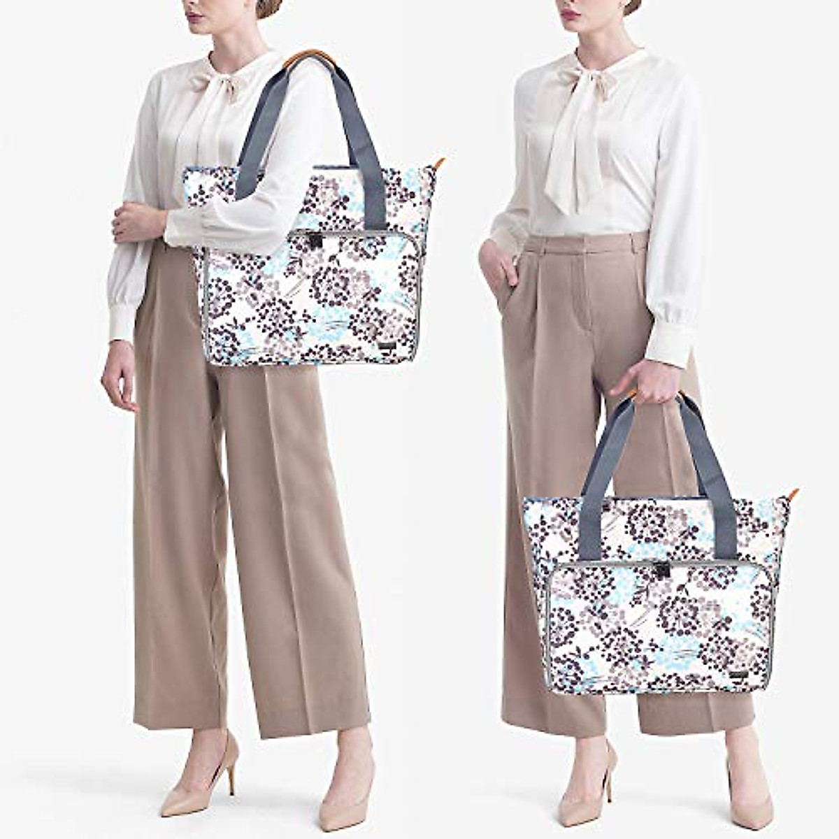 Teamoy Knitting Bag, Travel Yarn Storage Tote Organizer for Yarn, Unfinished Project, Crochet Hooks, Knitting Needles and Accessories, Lightweight, Water-Resistant, Large Capacity, Dandelion