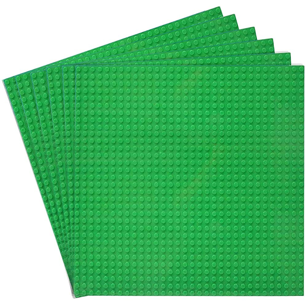 JNZong Classic Baseplates Building Base Plates for Building Bricks 100% Compatible with Major Brands-Baseplates 10" x 10", Pack of 6 (Green)