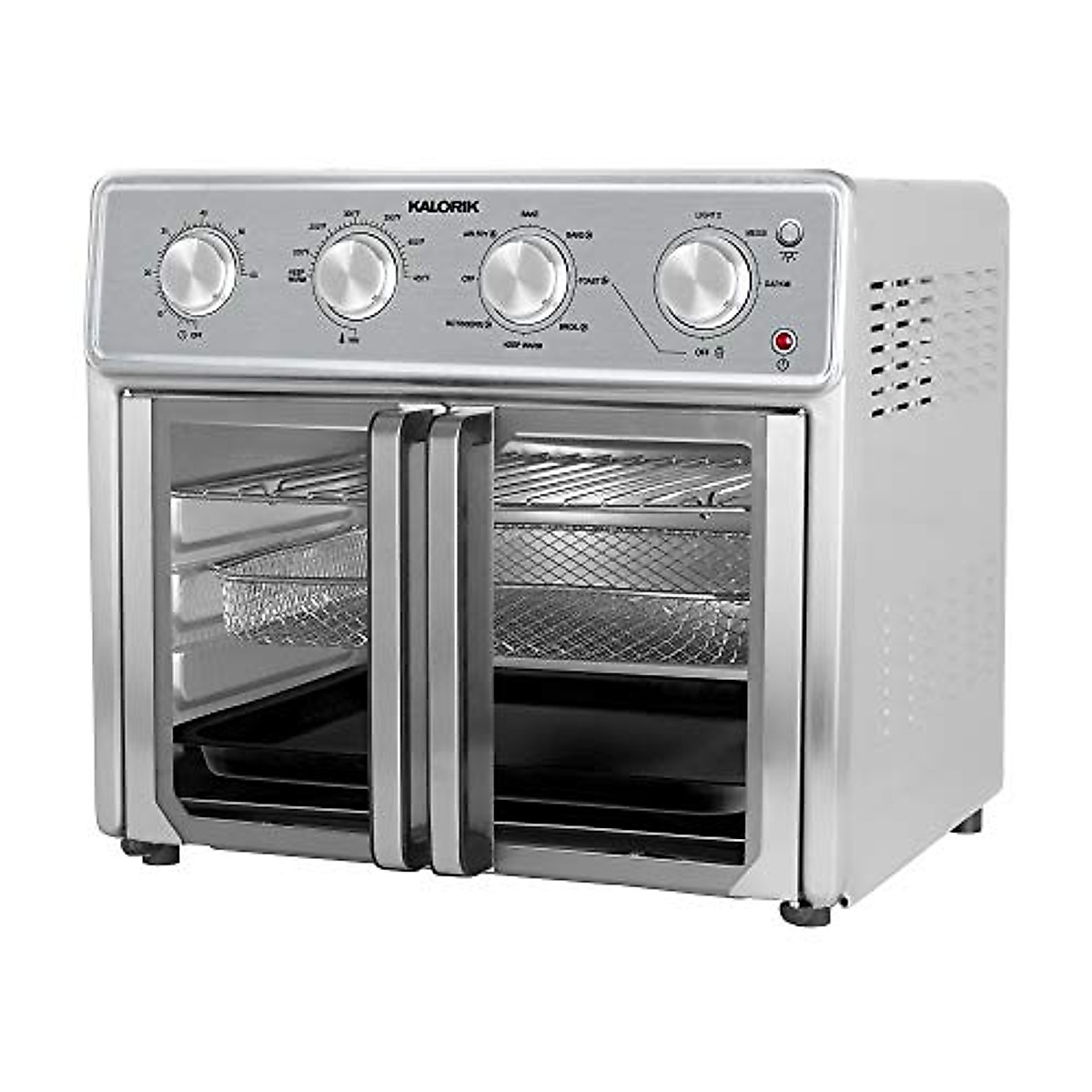 Kalorik MAXX AFO 47267 Air Fryer Oven 26 Quart 9-in-1 Countertop Toaster Oven and Oil-less Air Fryer Combo - Fry, Bake, Roast, Rotisserie, & More - 7 Easy-to-Clean Accessories | 1700W | Stainless Steel