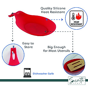 Round Silicone Spoon Rests - Set of 2 Red