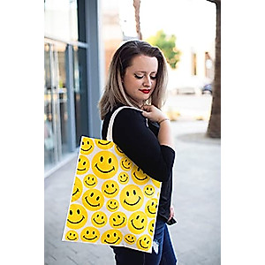 Funiverse Bulk 25 Pack of Happy Smile Face Reusable Shopping Totes or Gift Bags