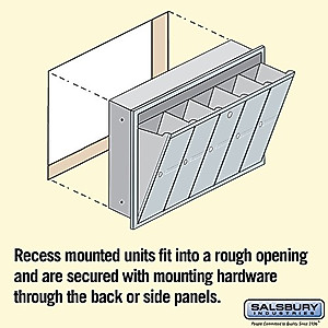 Salsbury Industries 3505ARU Recessed Mounted Vertical Mailbox with 5 Doors and USPS Access, Aluminum