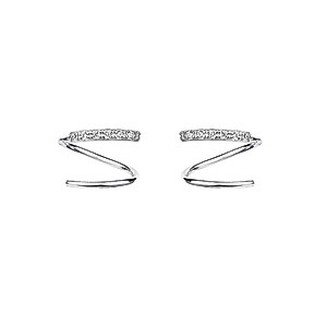 Reffeer 925 Sterling Silver CZ Crawler Earrings Wrap Cuff Earrings For Women Teen (A-Silver)