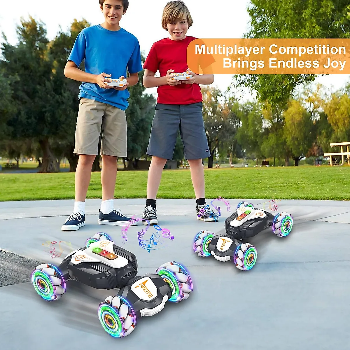 TIOYOTY Gesture Stunt RC Car, 2.4Ghz 4WD Remote Control Car, Gravity Watch Sensor 360° Rotating Twist Drift Offroad Toy Car with Music Lights, Ages 6-12 Boys Girls Birthday