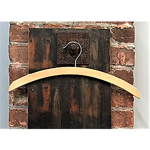 NAHANCO 40017HU Premium Retro-Style Wooden Shirt Hanger with Brushed Chrome Hook, Rounded Shoulders with Rubber Non-Slip Grippers, 16" Natural (Pack of 25)