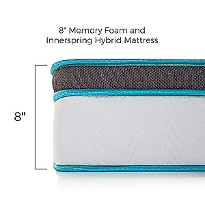 LINENSPA 8 Inch Memory Foam and Innerspring Hybrid Mattress – California King Mattress – Bed in a Box – Medium Firm Mattress