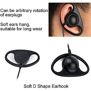 Retevis 2 Way Radio Earpiece with Mic 2 Pin D-Type Walkie Talkie Earpiece Compatible with Baofeng 888S UV-5R UV-82 H-777 RT21 RT22 Two Way Radios (1 Pack)