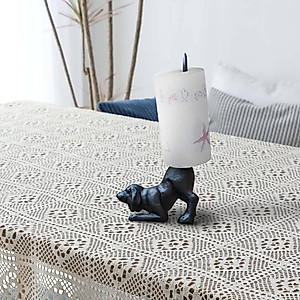 WINTENT Cast Iron Paper Towel Holder Stand (Dog-Black)
