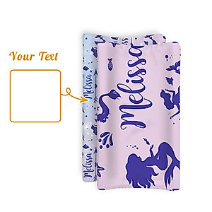 Custom Baby Changing Pad Covers - Mermaids Designs with Personalized Name - 2 Pack Jersey Knit Ultra Soft Diaper Changing Table Cover Set for Girls Gift Color02