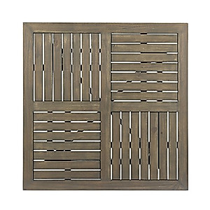 Christopher Knight Home Baia Outdoor Acacia Wood Square Dining Table, Gray