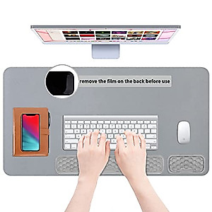 Giecy Keyboard Wrist Rest,Keyboard Pad Upgrade Enlarge Gel Memory Foam Set Keyboard Rest Cushion Support for Office, Computer Laptop Comfortable Lightweight for Easy Typing Pain Relief, Grey