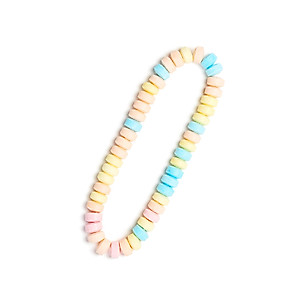 36 Candy Necklaces Individually Wrapped, Choker Style, Nostalgic Pastel Candy Jewelry Perfect for Party Favors, Pinata Fillers and Goodie Bags, Packed in a Convenient Display Tub, By 4YoreElves