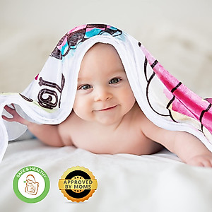 SUKOON Milestone Blanket for Baby Boy/Girl | Large - 47L x 40W | Personalized Baby Month Blanket with Hot Air Balloon Marker and Bib