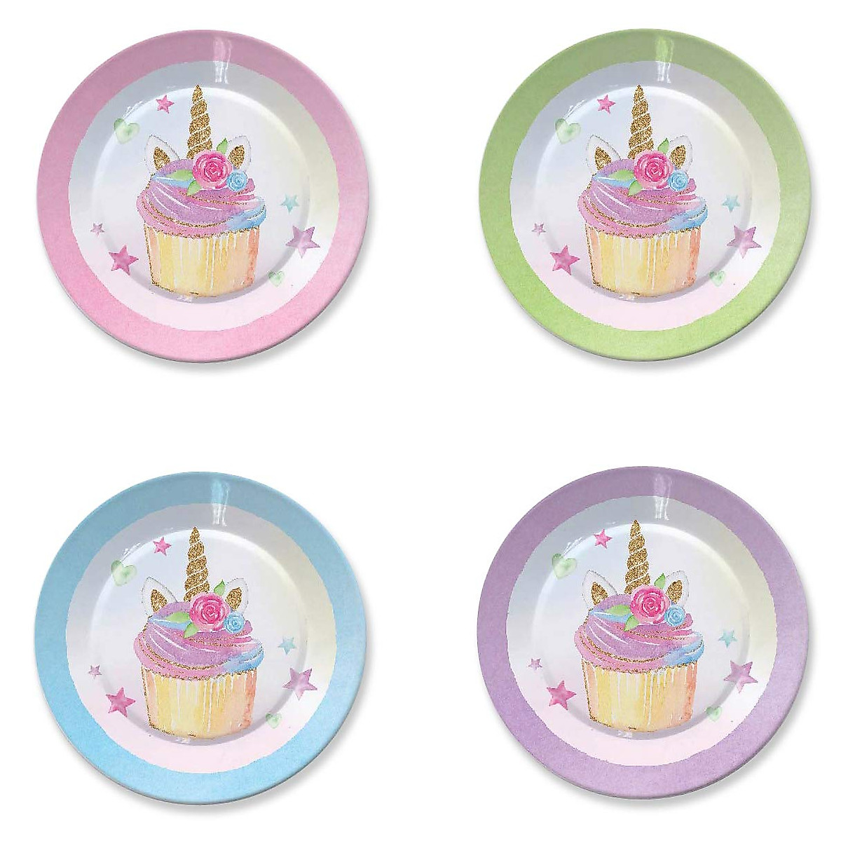 Jewelkeeper Toddler Toys Tea Set for Little Girls - 15 Pcs Tin Tea set for kids Tea Time includes Teapot, 4 Tea Cup and saucers set & 4 snack plates , Unicorn Tea Party Set with Carrying Case