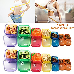 Portion Control Container Kit for Weight Loss- 14 Pcs Multi Color And Labeled Food Plan Containers- 21 Day Meal Prep Containers for Diet Plans And Weight Loss