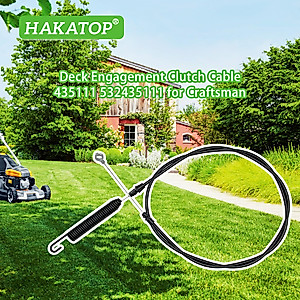 HAKATOP Deck Engagement Clutch Cable 435111 532435111 for Craftsman Sears POULAN Husqvarna 532435111 532408714 532197257 AYP 435111 408714 197257