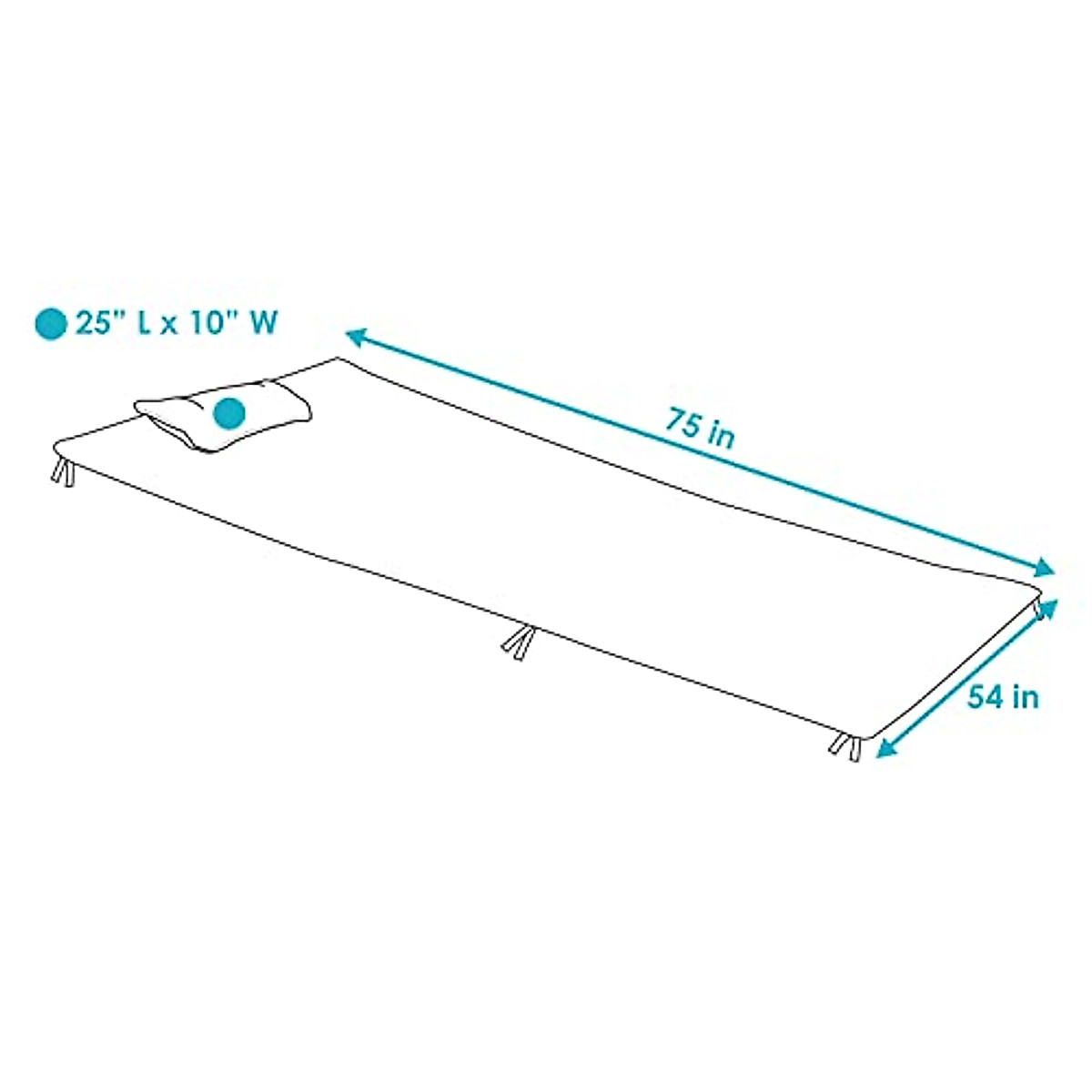 Sunnydaze Polyester Quilted Hammock Pad and Pillow Set Only - Durable Outdoor Rope Hammock Accessories - Replacement Hammock Pad - Breakwater Stripe