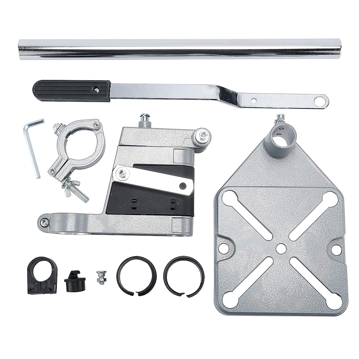 LuckyHigh Two Mounting Holes Adjustable Electric Drill Press Stand Workstation Double Holes Drill Workbench Repair Tool Bench Clamp Support Tool