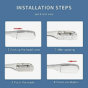 CestoMen Barber Straight Razor, Professional Straight Edge Razor, Stainless Steel Barber Single Blade Edge Razors for Men Close Shaving - Silver