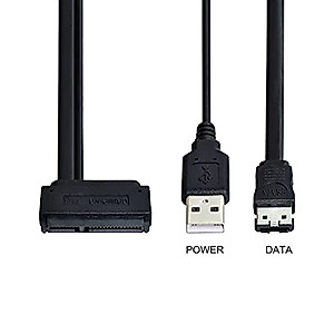 chenyang eSATA to SATA 22Pin Data Transfer Extension Cable with USB 2.0 Power Support 5V Power for 2.5" Hard Disk Drive 50cm