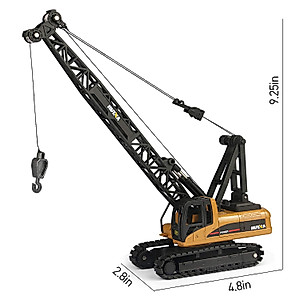 duturpo 1/50 Scale Metal Diecast Crane Truck Toy, Metal Construction Vehicles Crane Machine Model Toy for Boys