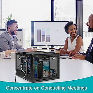 Lalifebuss Combination Lock Boxes for Personal Items, Lockable Storage Box for Office Locker/School/Medicine/Snacks/Phone Jail/Electronic/Home (1 Pack/Black)