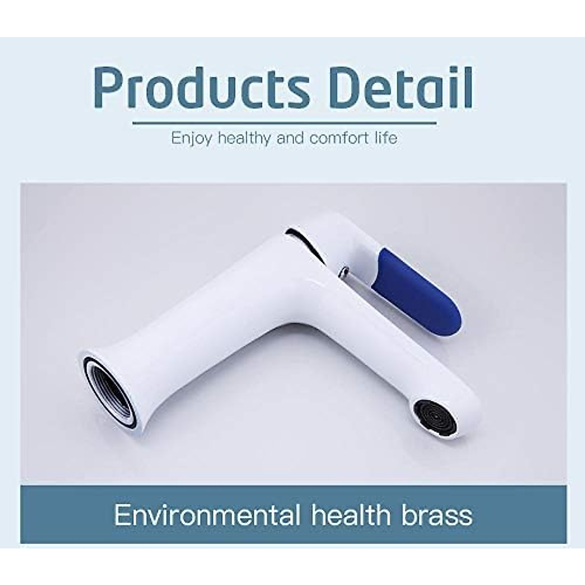 TECKI Kitchen Taps Bathroom Basin Sink Faucet Deck Mounted Bath Tap Cold and Hot Water Mixer Multi Color Handle Cover