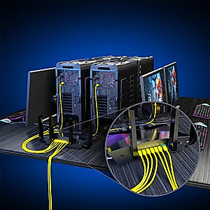 Maximm Cat 6 Ethernet Cable 8 Ft, (24-Pack) Cat6 Cable, LAN Cable, Internet Cable, Patch Cable and Network Cable - UTP (Yellow) 8 Feet ethernet Cord