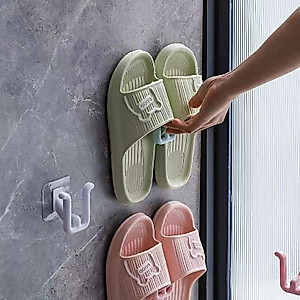 CHNLML Slippers Hook Bathroom Shower flip Flops Adhesive Storage Organizer Rack Saving Space Babouche Sticky Holder (Pink)