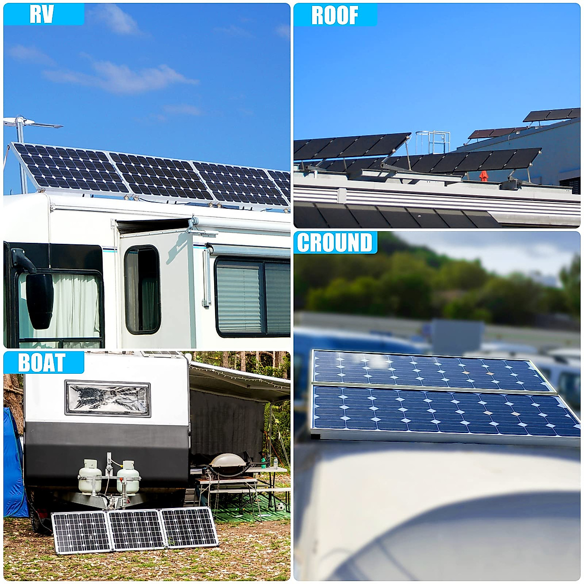 2 Sets 41In Adjustable Solar Panel Bracket, Solar Panel Bracket with Foldable Tilt Legs, Solar Mount, 1040MM Length Support up to 200 400 600 Watt Solar Panel for Homes, Boat, RV, Off-Grid System