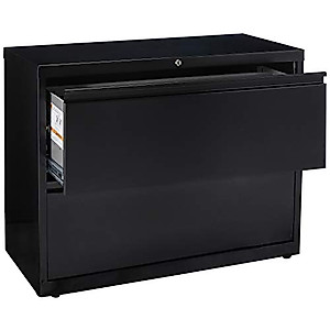 Lorell 2-Drawer Lateral File, 36 by 18-5/8 by 28-1/8-Inch, Black