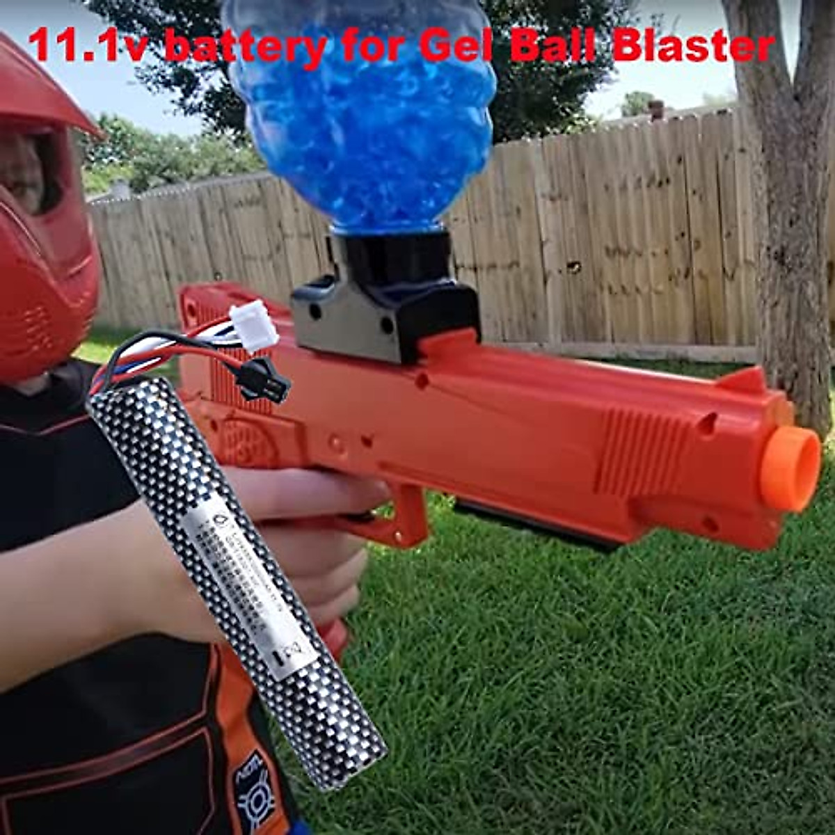 funkawa Shockli Water Bead Gel Ball Blaster 11.1V 2000mAh Rechargeable Battery with Charging Cable, Replacement Battery for Airsoft Gel Ball Blaster(1-Pack)