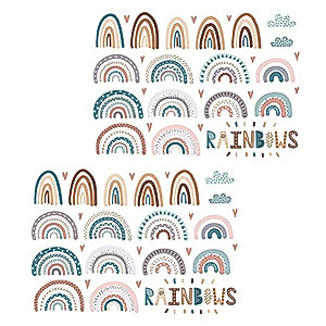 PartyKindom 2 Sets Cloud and Rainbow Wall Stickers Removable Decals Room Decoration for Home/Wall/Kitchen/Room Decor