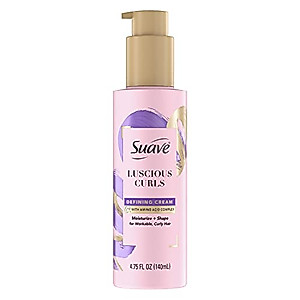 Suave Pink Luscious Curls Styling Cream Hair Cream for Luscious Curls Curl Defining Cream with Amino Acid Complex 4.75 oz