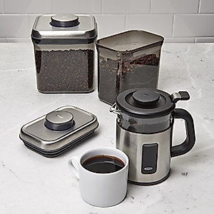 OXO Good Grips Airtight Coffee POP Container (1.5 Qt),Silver/Grey