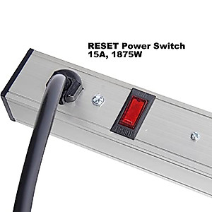 Inland Products 8 Outlet Aluminum Power Strip Silver (03197)