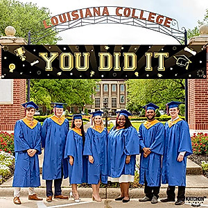 KatchOn, You Did It Banner - XtraLarge, 120x20 Inch | Graduation Yard Sign, Black and Gold 2023 Graduation Decorations | Graduation Banner | Graduation Backdrop, Graduation Decorations Class of 2023