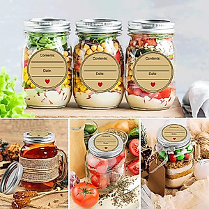 Canning Jar Stickers 2'' Kraft Round Shape Spice Labels for Jar Lids - Natural Brown Kraft Stickers for Canning Labels 500 Pcs Mason Jar Labels for Jar,Bottle Seal,Store Owners,Crafts, Oganizing,Gift