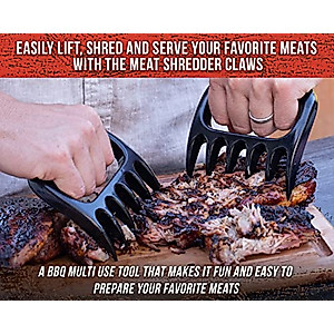 BBQ Gloves, Digital Meat Thermometer and BBQ Claws for Shredding Meat - Great Smoker Tools Accessory Set for Men, Fathers Day and Birthday