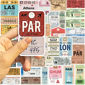 Kechup Vintage Boarding Pass Stickers - 40PCS Waterproof Retro Luggage & Laptop Stickers for Adults & Kids