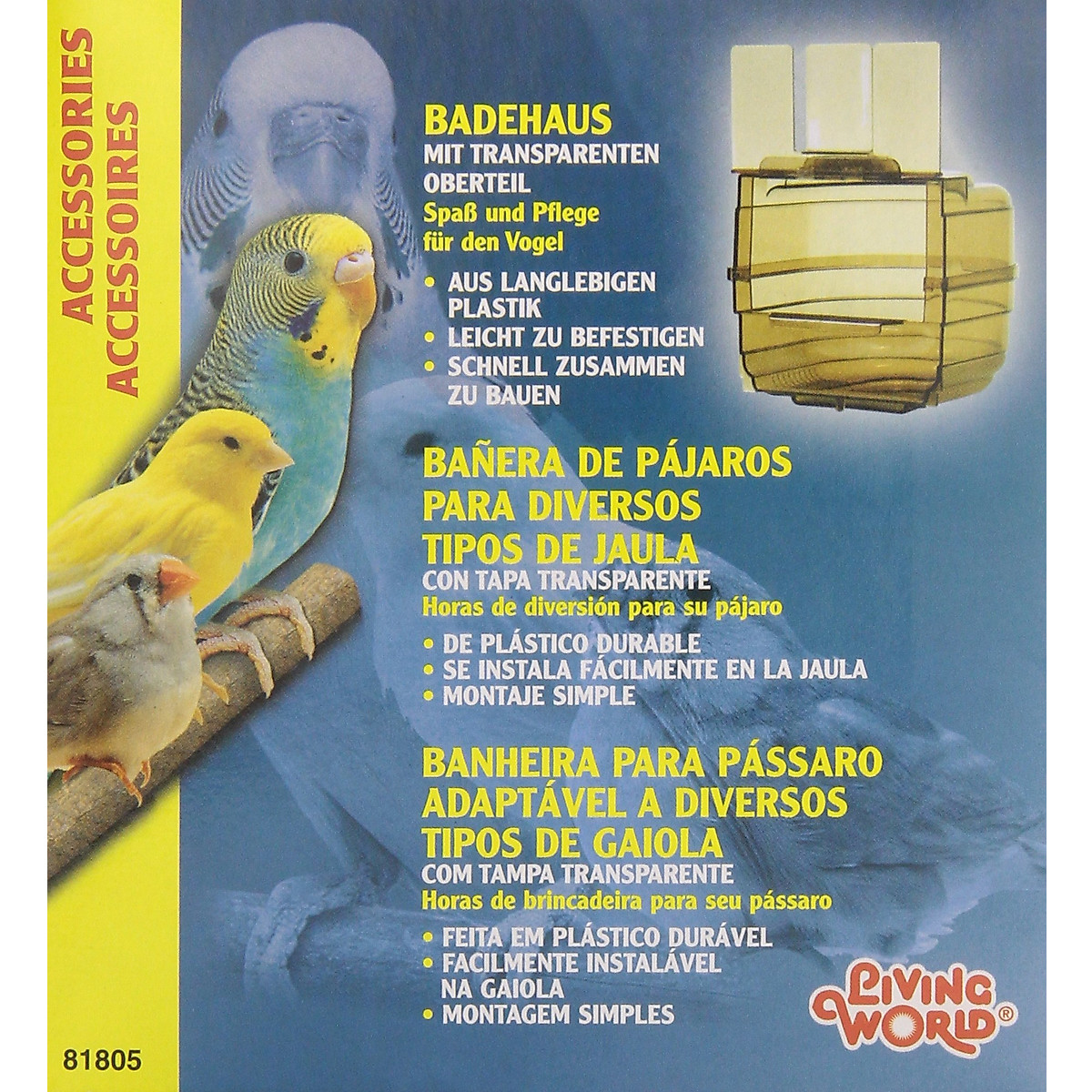 Living World Plastic Clear Bird Bath, Outside