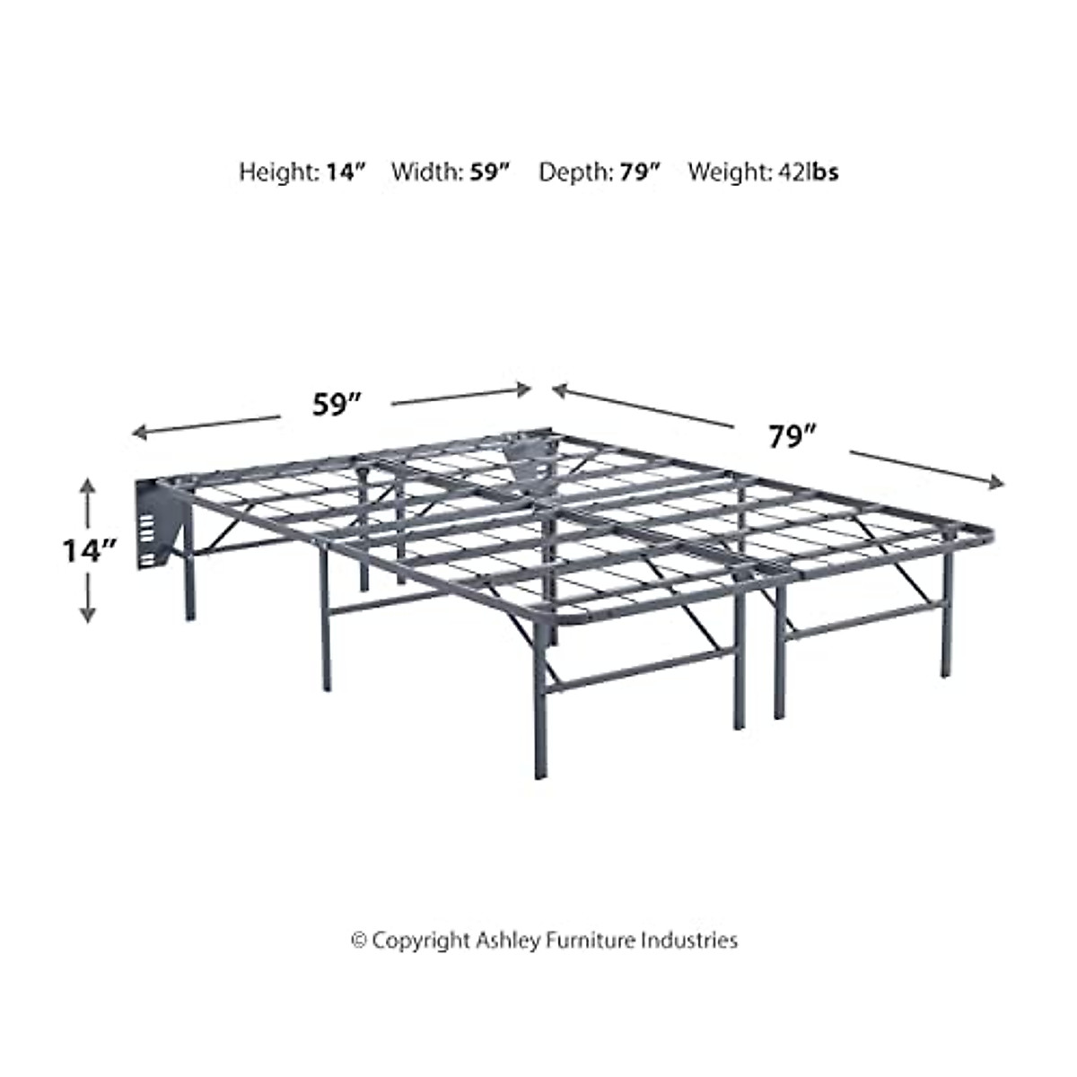 Signature Design by Ashley Better than a Boxspring RTA Foundation, 14 Inch Mattress Riser, Queen