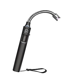 Candle Lighter Upgraded USB Rechargeable Electric Lighter Extra Long Lasting Battery Life, LED Display, Flexible Neck Windproof Flameless Plasma Long lighter for Candles BBQ Kitchen Camping