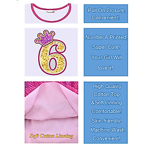 PrinceSasa Number 6#6 Summer Party Wedding Dress Kids Outfit Girls,6EDTA6,5-6 Years(Size 130)